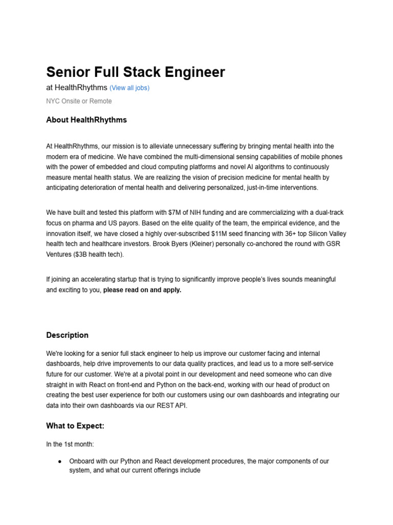 HealthRhythms Full Stack | PDF | Software Engineering | Software Development