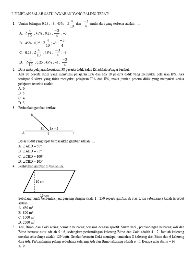 Soal Ambk MTK 2024 New | PDF