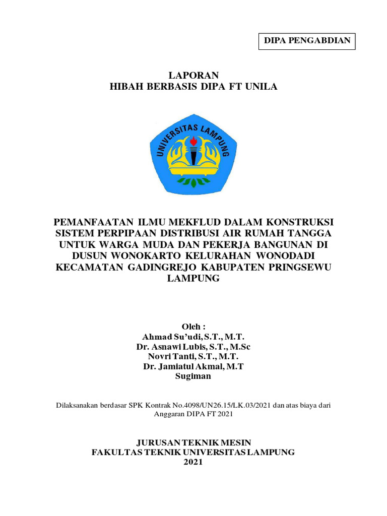 Laporan Pengabdian Dipa FT 2021 Full Ahmad Suudi - Compressed1 - Compressed | PDF | Sains ...