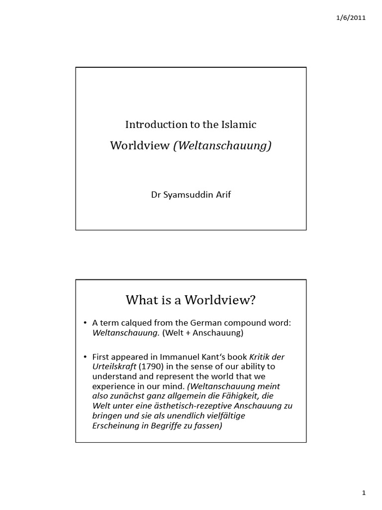 Understanding the Islamic Worldview | PDF | Tawhid