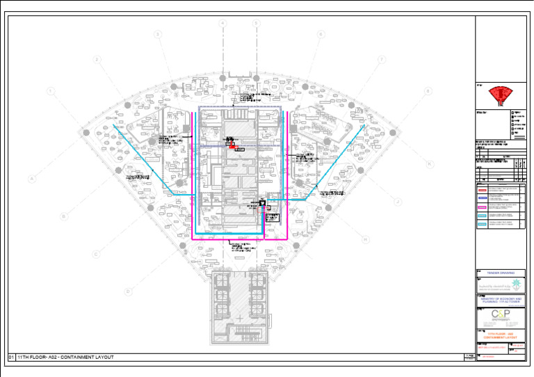 MEP-DD-L11-A2-EC-1501 A2-11th Floor Containment Layout R0 | PDF