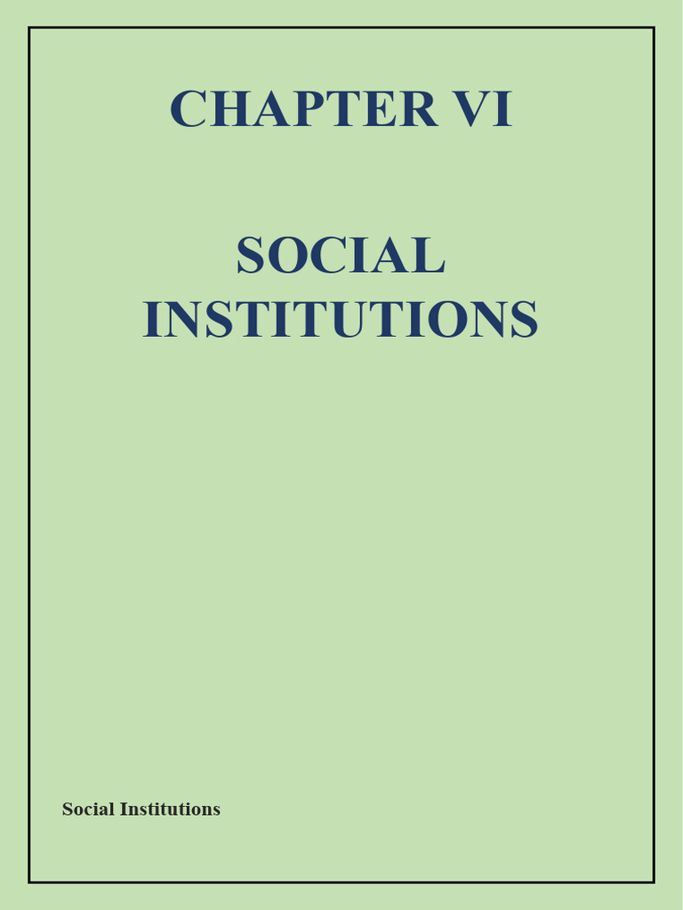 Social Institution | PDF | Family | Society