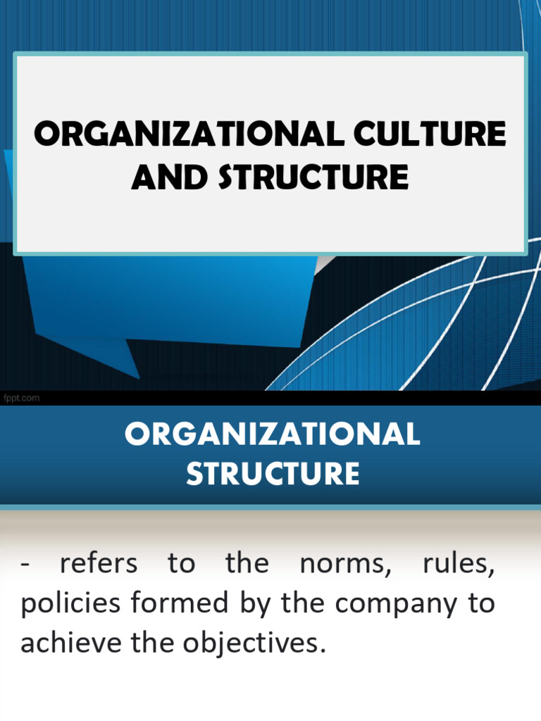 Organizational Culture and Structure | PDF | Organizational Culture ...