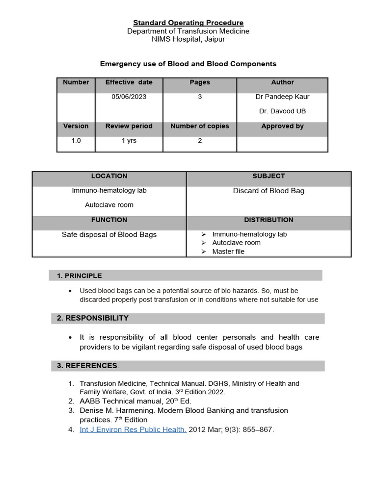 Blood Bag Discard (1) (2) | PDF | Blood Transfusion | Blood