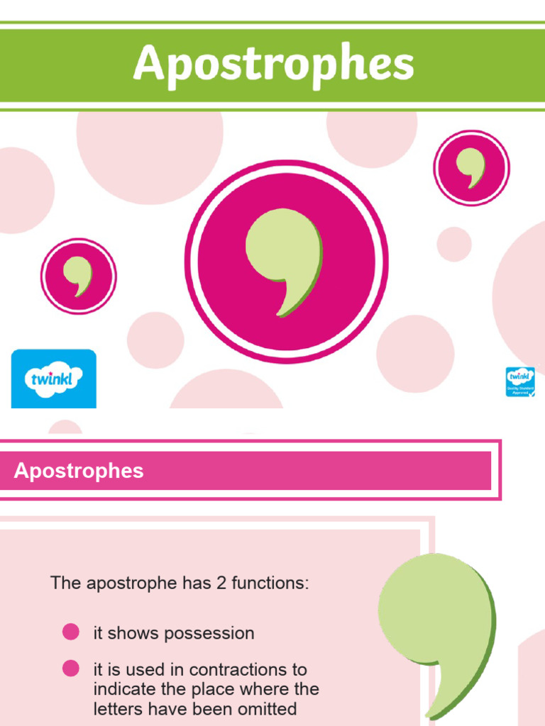 roi-ar-1632436471-apostrophes-powerpoint_ver_2 | PDF | Syntax | Grammar