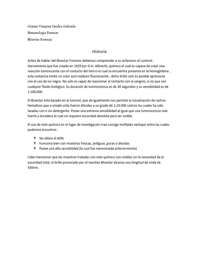 Bluestar Forensic Luminol | PDF