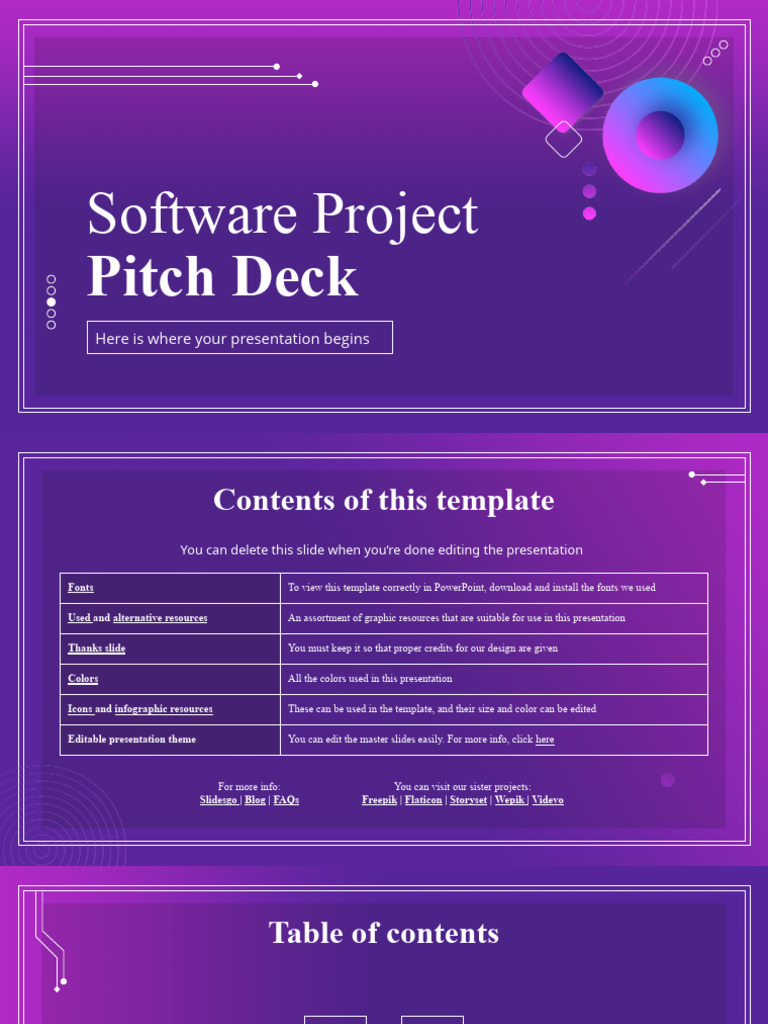 Software Project Pitch Deck by Slidesgo | PDF | Market (Economics ...