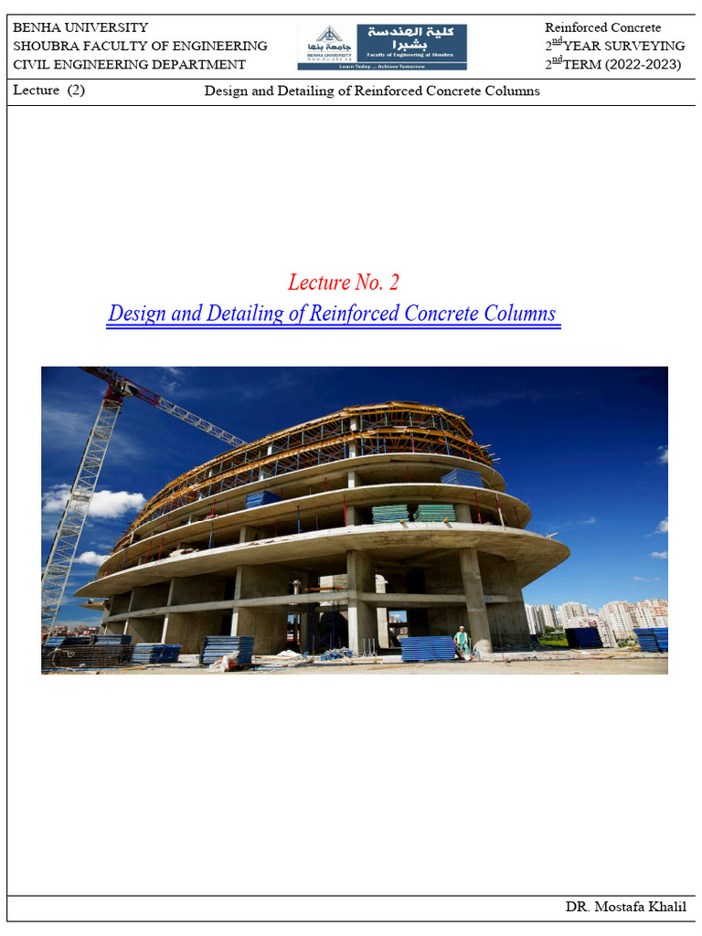 Lec.02-Design of Columns | PDF | Column | Beam (Structure)