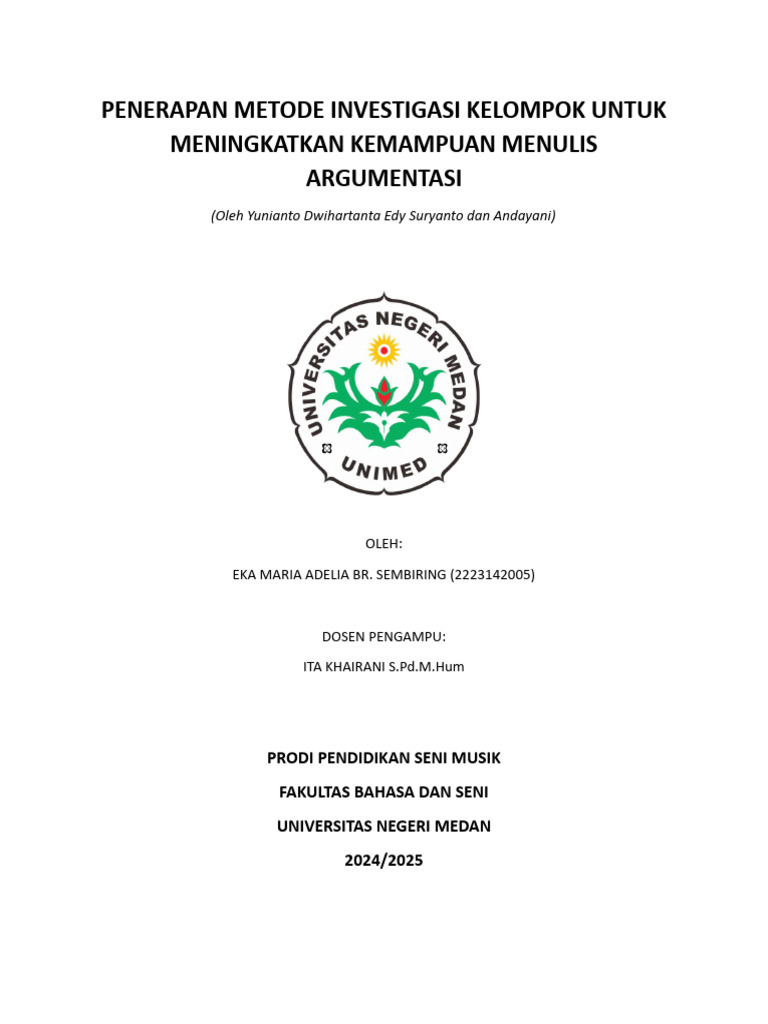 Metode Investigasi untuk Menulis Argumentasi | PDF | Karier & Perkembangan