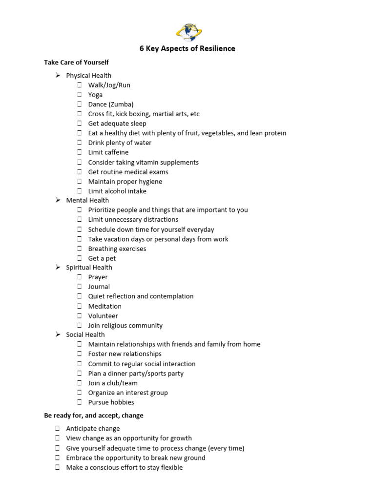 6 Key Aspects of Resilience | PDF | Social Psychology | Psychological ...