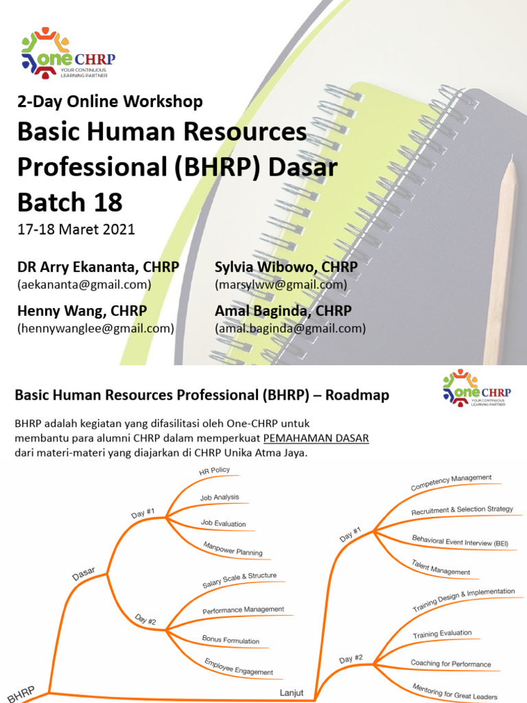 One-CHRP - 0221 - BHRP Dasar Batch 18 - Day 1 | PDF | Karier & Perkembangan | Bisnis