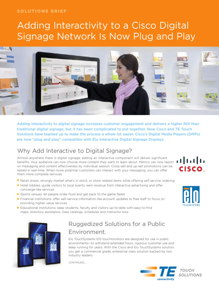 Solution Brief Cisco Elo Touch Solutions | PDF | Computing | Information And Communications ...
