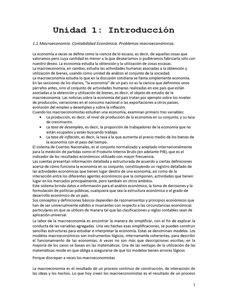 Apunte Completo (Unidad 1 A 6) - Teoría | PDF | Producto Interno Bruto | Inflación