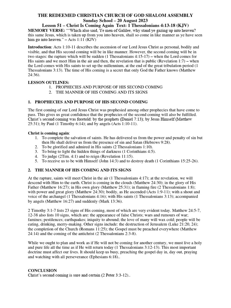 Christ's Second Coming Explained | PDF | Second Coming | Jesus