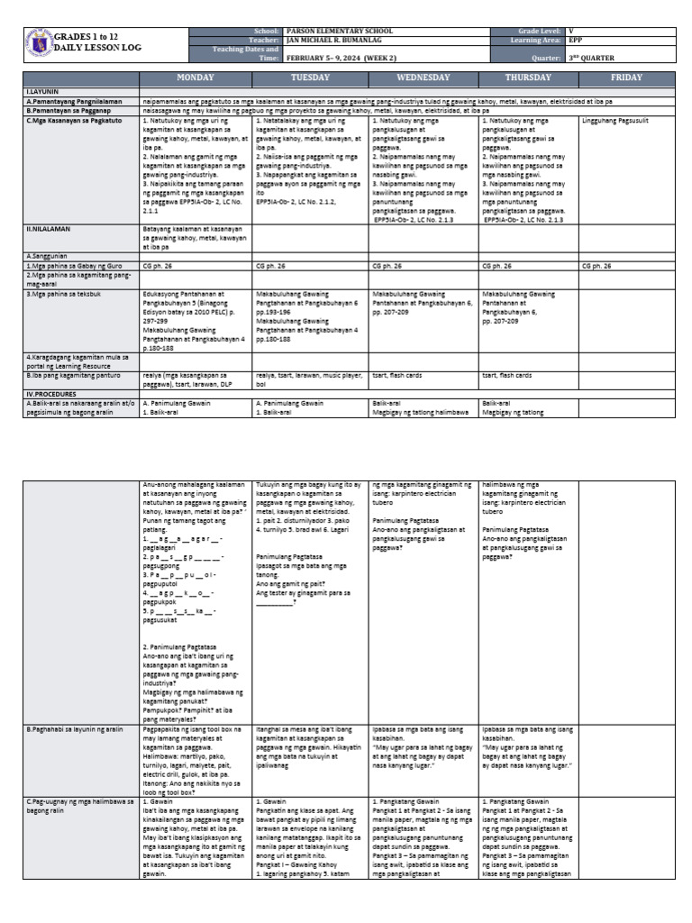 DLL_EPP 5_Q3_W2 | PDF
