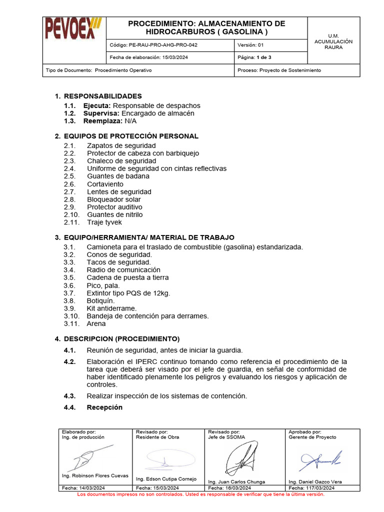 42 Pe Rau Pro Ahg Pro 042 Almacenamiento de Hidrocarburos (Gasolina ...