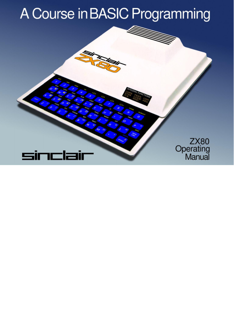 zx80 Basic Manual - R01 | PDF | Computer Program | Programming