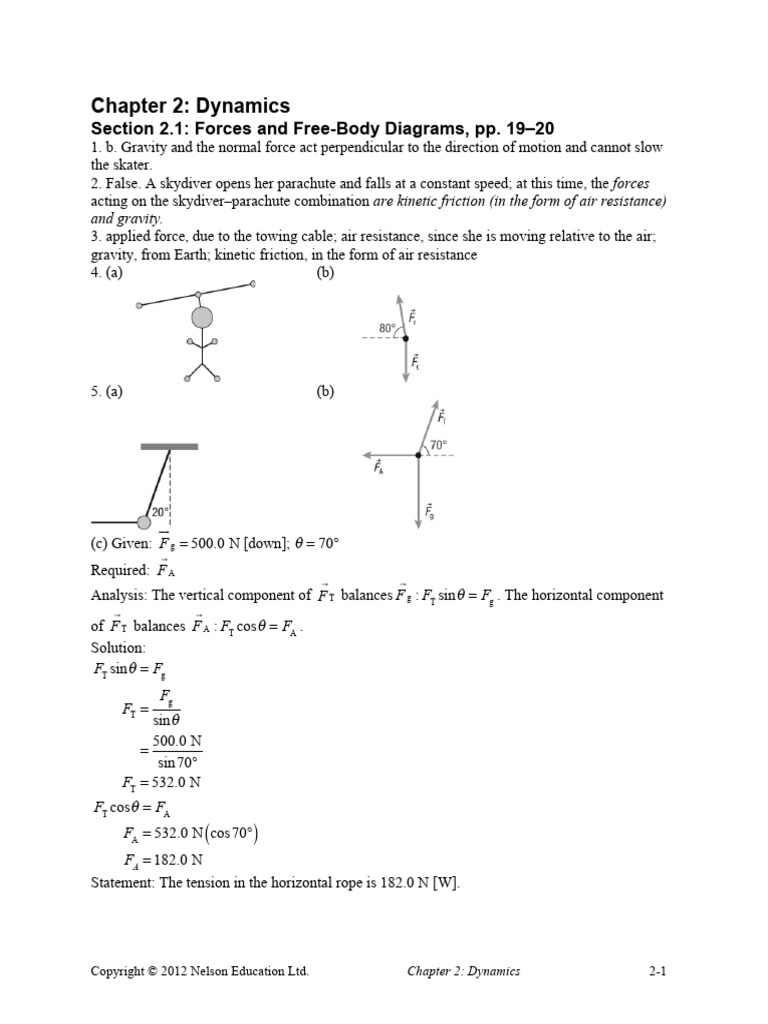 ch2 Physics 12 Study Guide Solution | PDF | Force | Friction
