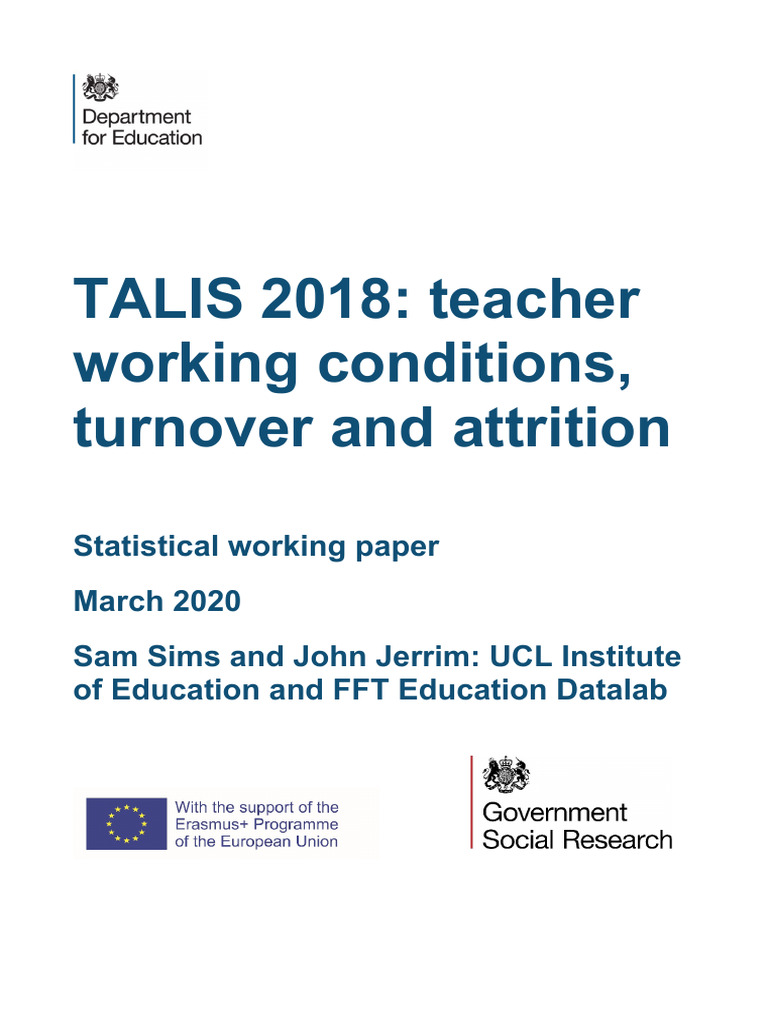 TALIS 2018 UE | PDF | Teachers | Job Satisfaction