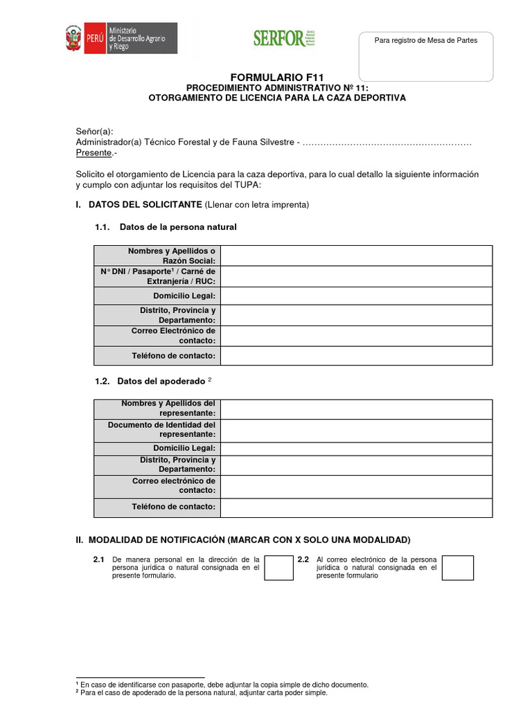 Formatos Serfor Cusco y Otras Regiones | PDF | Documento de identidad | Gobierno