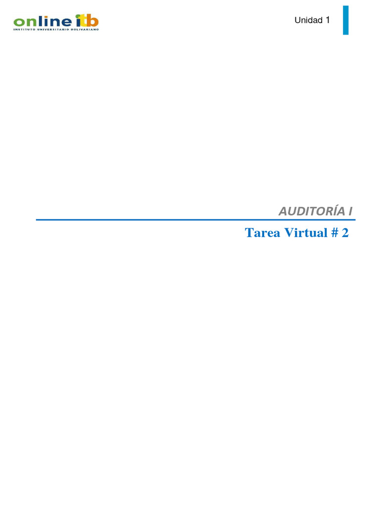 Tarea Virtual # 2. Auditoria | PDF | Auditoría | Contralor