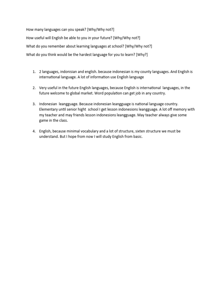 How Many Languages Can You Speak | PDF | Career & Growth | Language ...