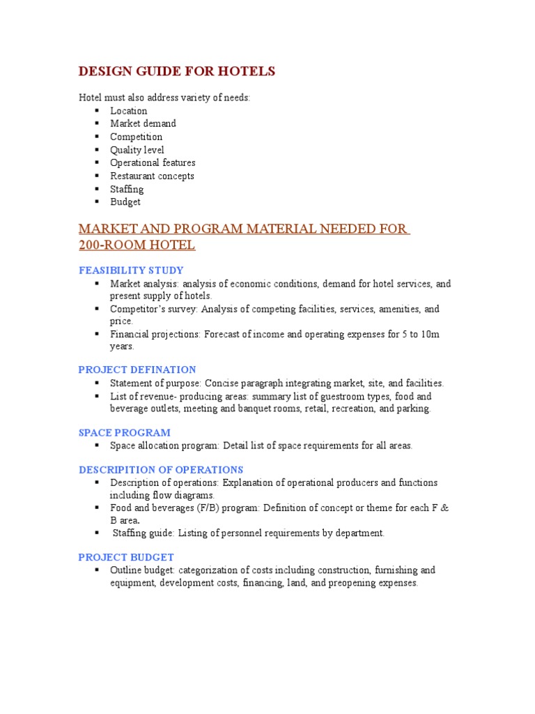 Hotel Design and Space Requirements Guide | PDF | Bar | Restaurants