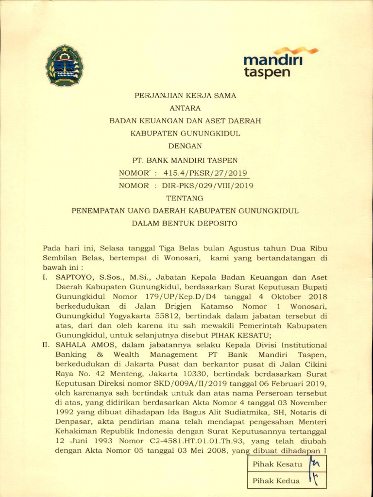 25 PKS BKAD Dengan Bank Mantap | PDF