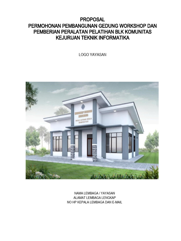 Contoh Proposal Pengajuan BLK Tahun 2024 | PDF