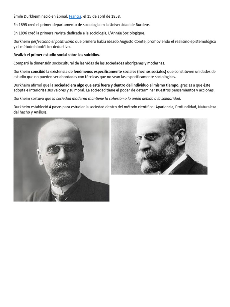 Tarea de Sociologia | PDF | Emile Durkheim | Karl Marx