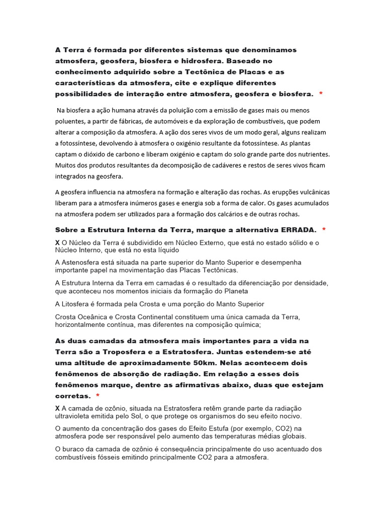 A Terra É Formada Por Diferentes Sistemas Que Denominamos Atmosfera ...
