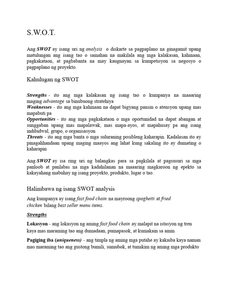 SWOT | PDF