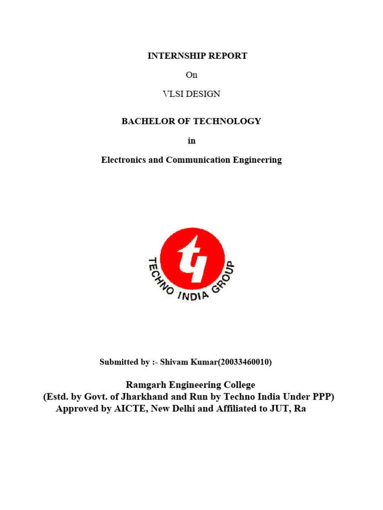 Internship Report Updated - 7th Sem | PDF | Cmos | Hardware Description Language