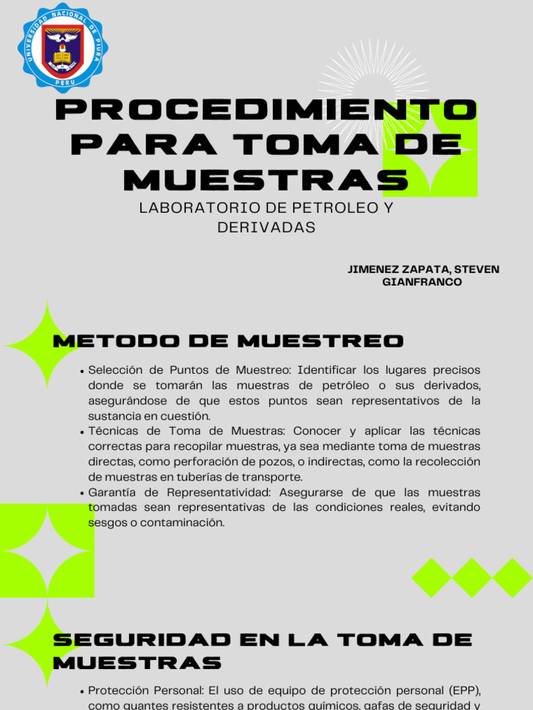 Procedimiento para Toma de Muestras | PDF | Laboratorios | Petróleo