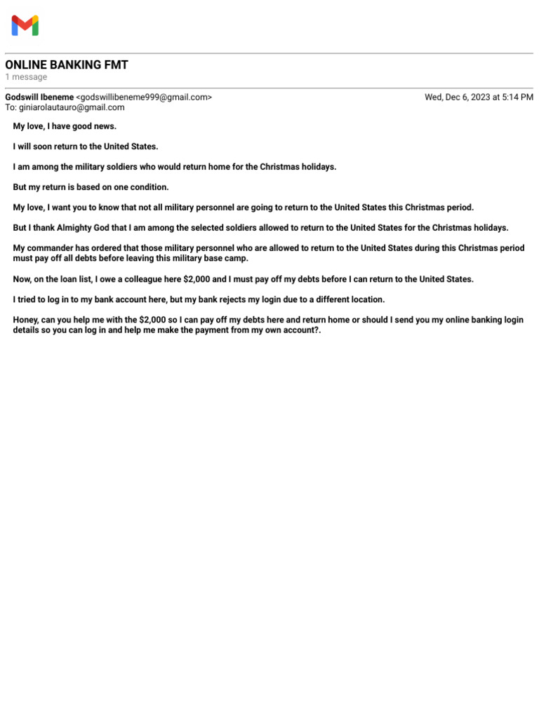 Gmail - Online Banking FMT | PDF