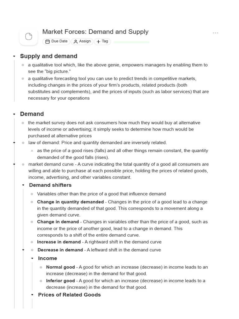Market Forces - Demand and Supply | PDF | Supply (Economics) | Demand
