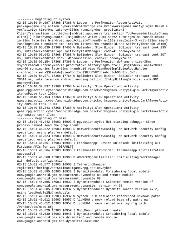 Mod Menu Log - Game - Rpg.action - Cyber | PDF | Computing | Computer ...