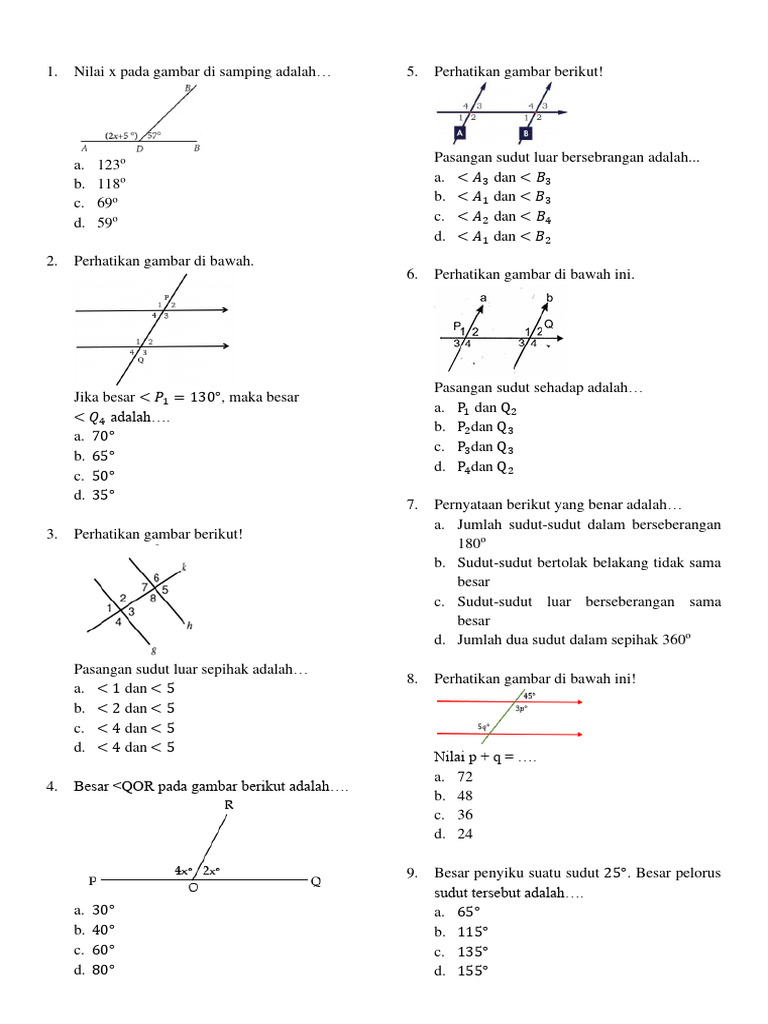 Latihan Soal PTS MTK Kelas 8 | PDF
