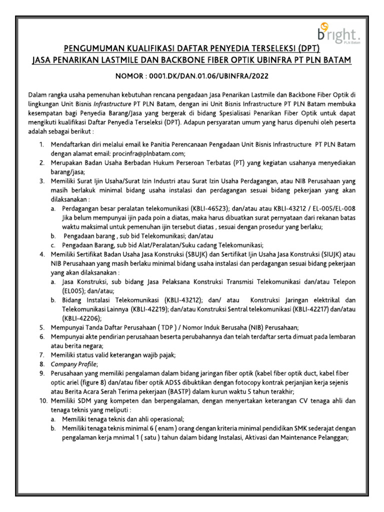 Pengumuman Pengadaan DPT | PDF