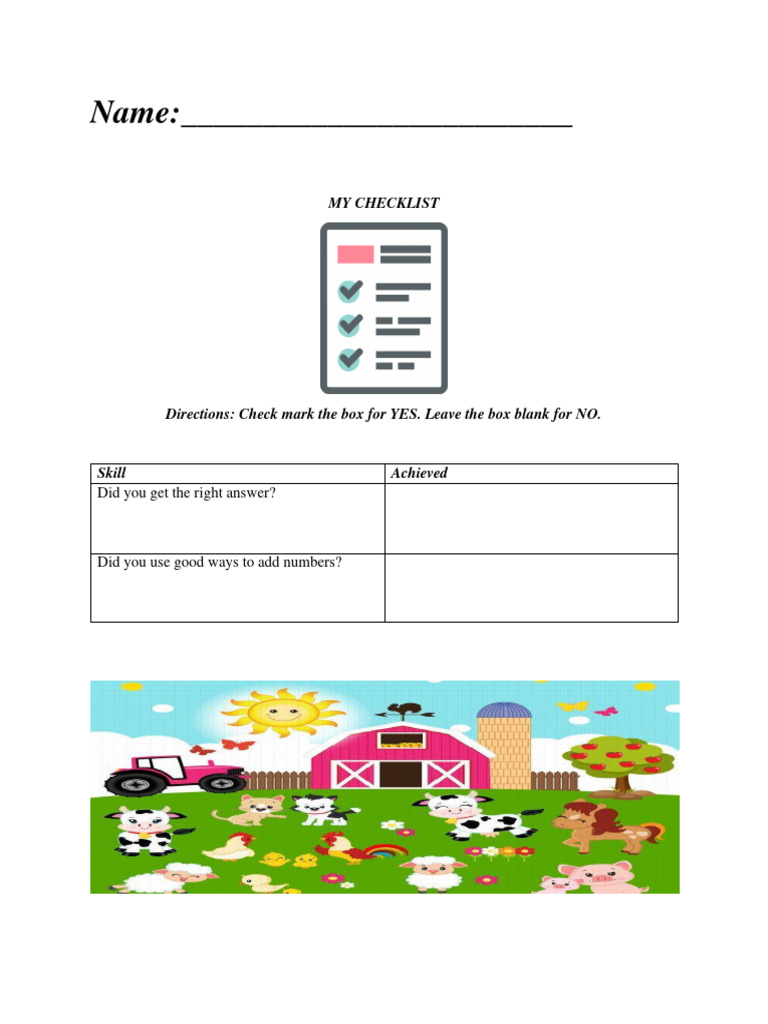 math checklist 1 | PDF