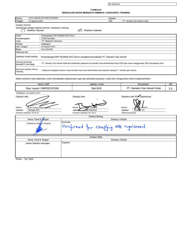 Surat Penawaran Perpanjangan Ahli K3 Umum 230825 111602 | PDF Surat Penawaran Perpanjangan Ahli K3 Umum 230825 111602 | PDF