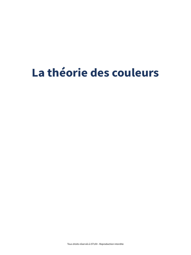 La théorie des couleurs expliquée | PDF | Couleur | Jaune