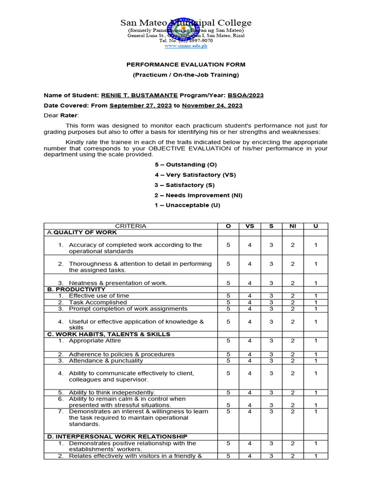 OJT DOCS 2023 2024 Revised 4 | PDF | Business