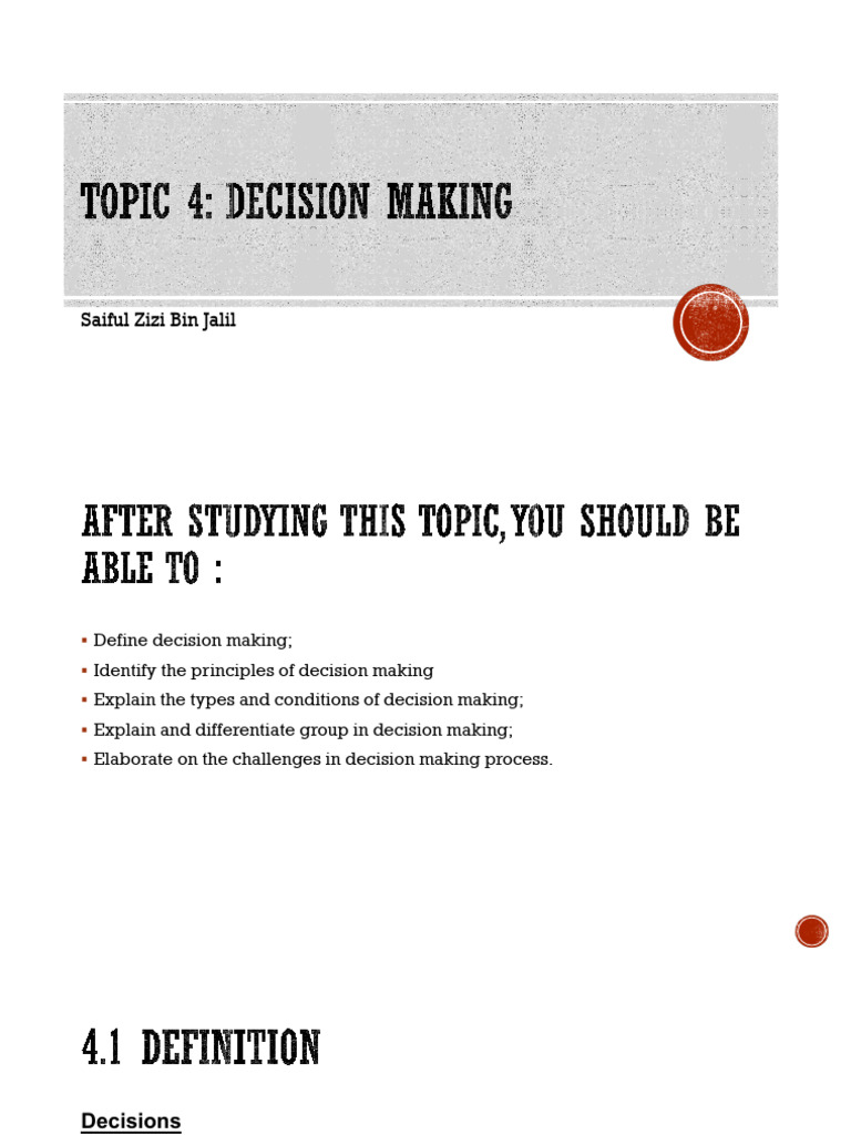 Chapter 4 Decision Making | PDF | Decision Making | Heuristic