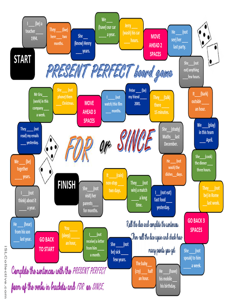 Present Perfect Board Game Activities | PDF