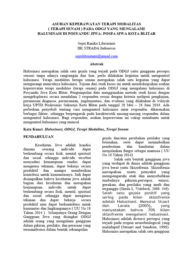 Asuhan Keperawatan Terapi Modalitas Terapi Senam | PDF | Sains & Matematika