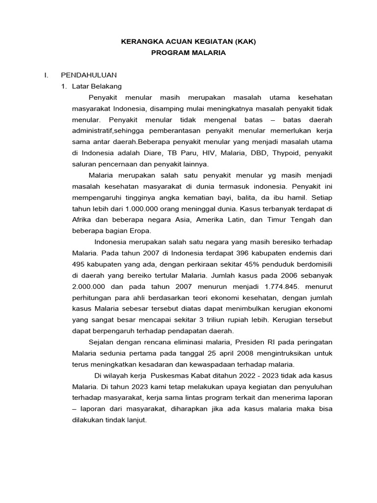 KAK Malaria | PDF