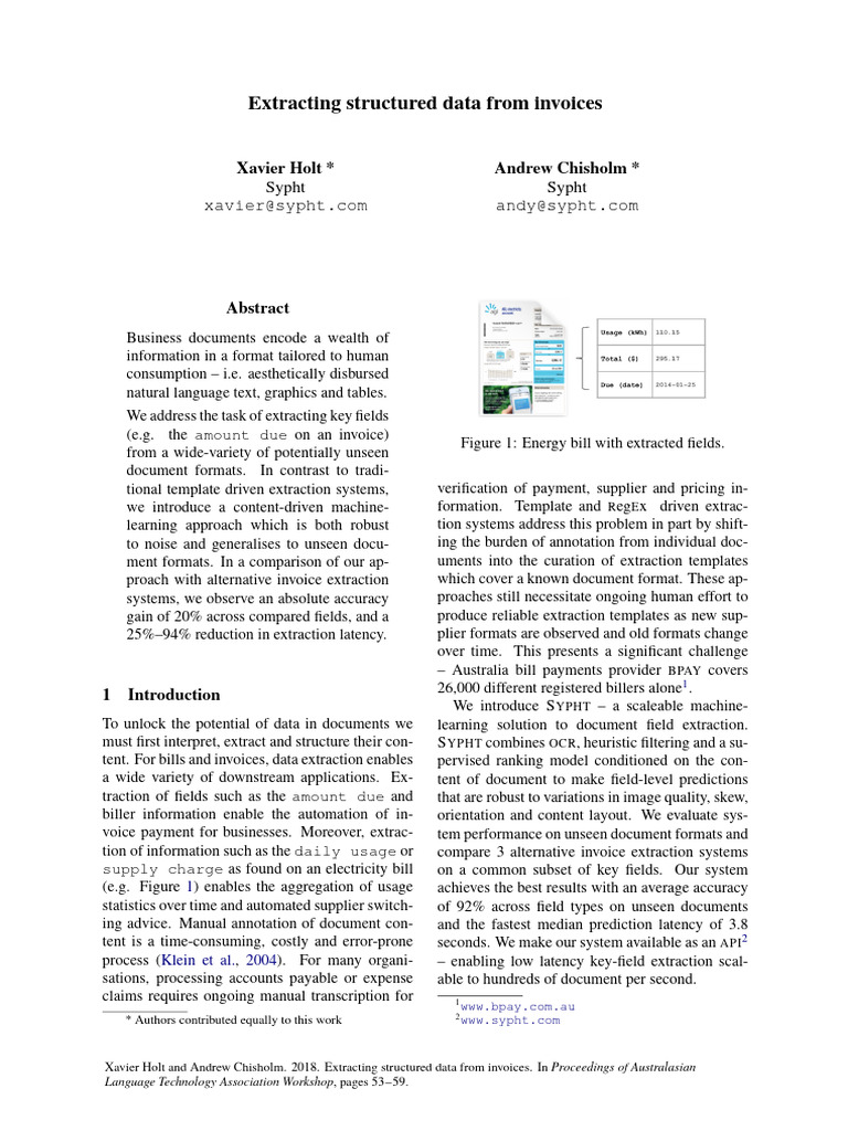 Extracting structured data from invoices | PDF | Annotation | Optical ... Extracting structured data from invoices | PDF | Annotation | Optical ...