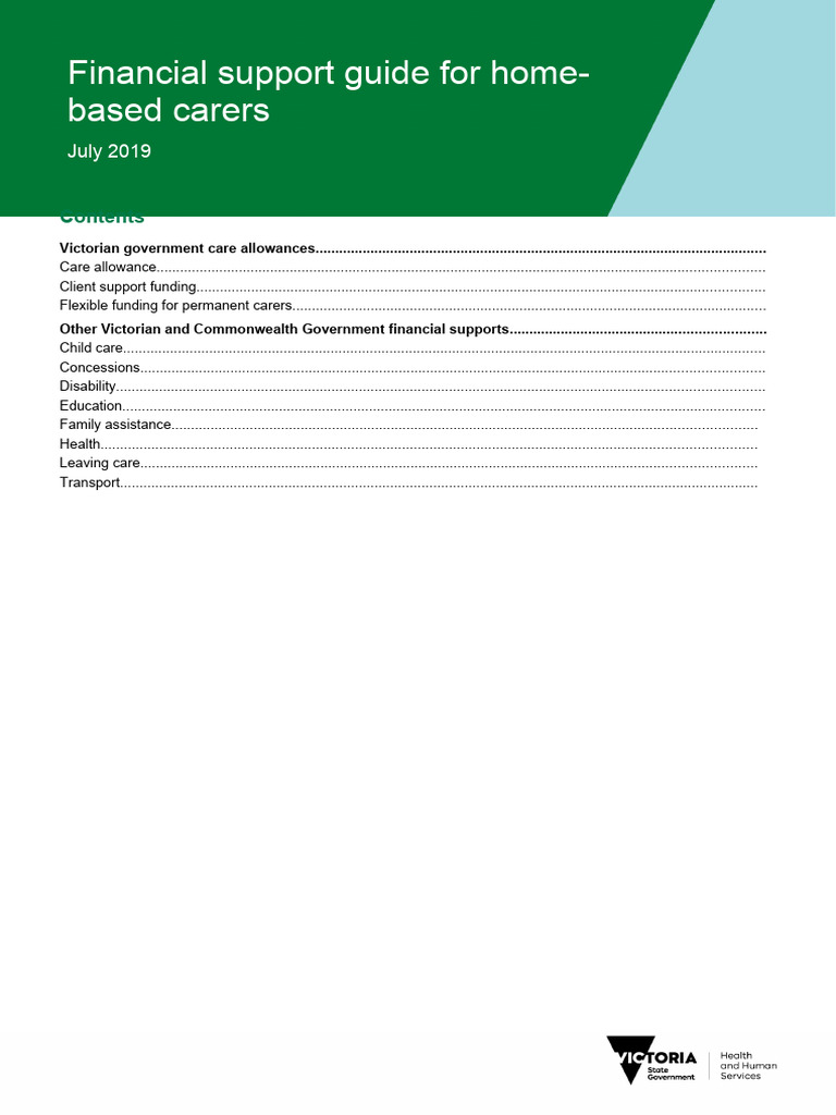 Home-Based Carers Financial Support Guide | PDF | Health Care | Social ...