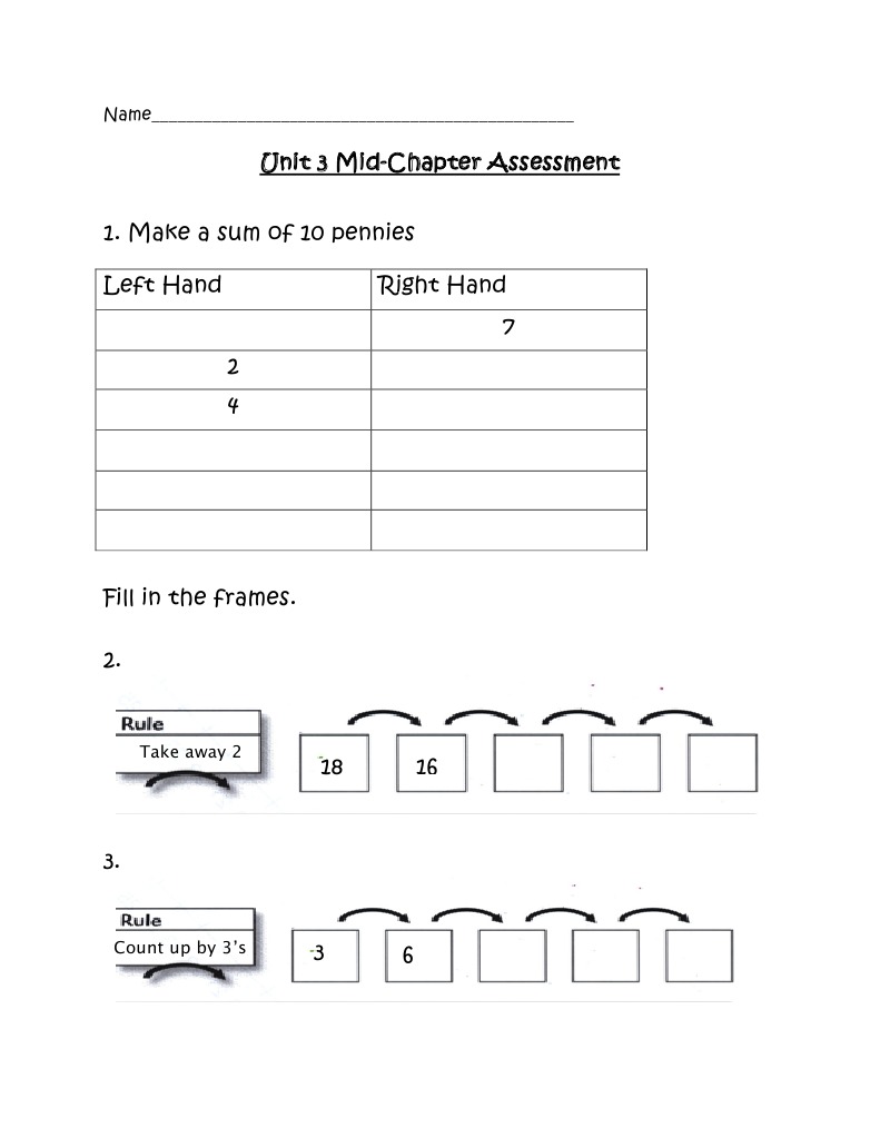 Every Day Math Mid Unit Assessment | PDF